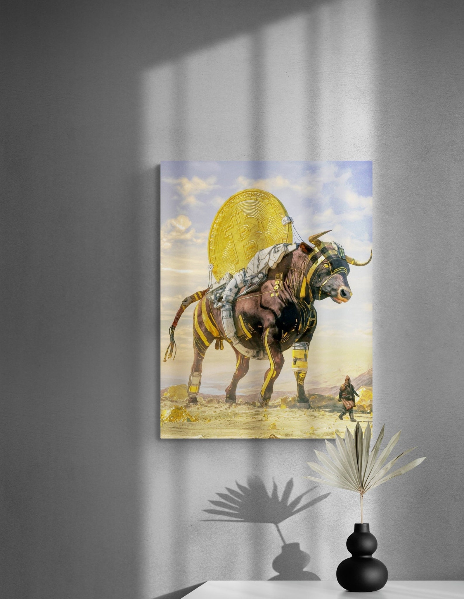 Beeple Bull Run NFT Modern Art - Stretched Canvas Artwork Print for ...