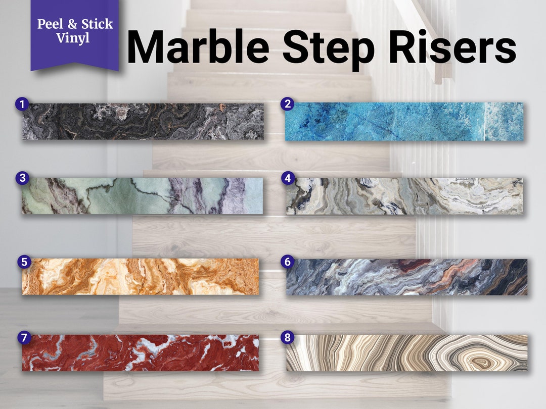 Marble Stair Riser Accents Peel and Stick - Etsy