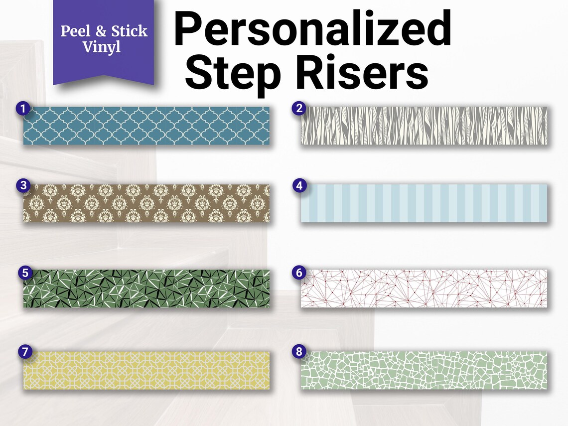 Step Riser Peel and Stick 52 Width Digitally Printed on - Etsy