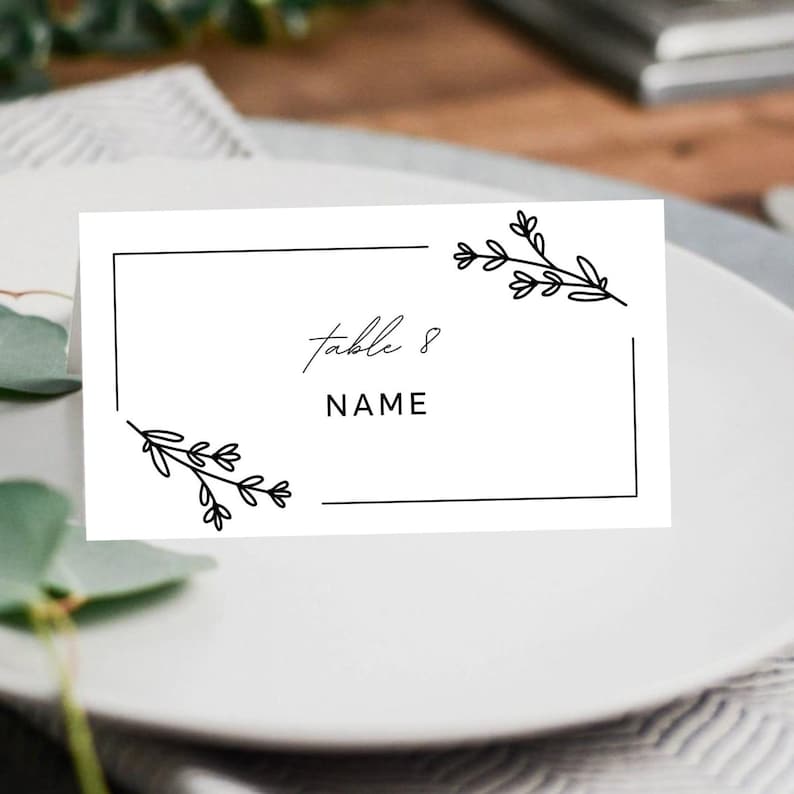 50 Printable & Foldable Place Cards Fully Customizable Any - Etsy