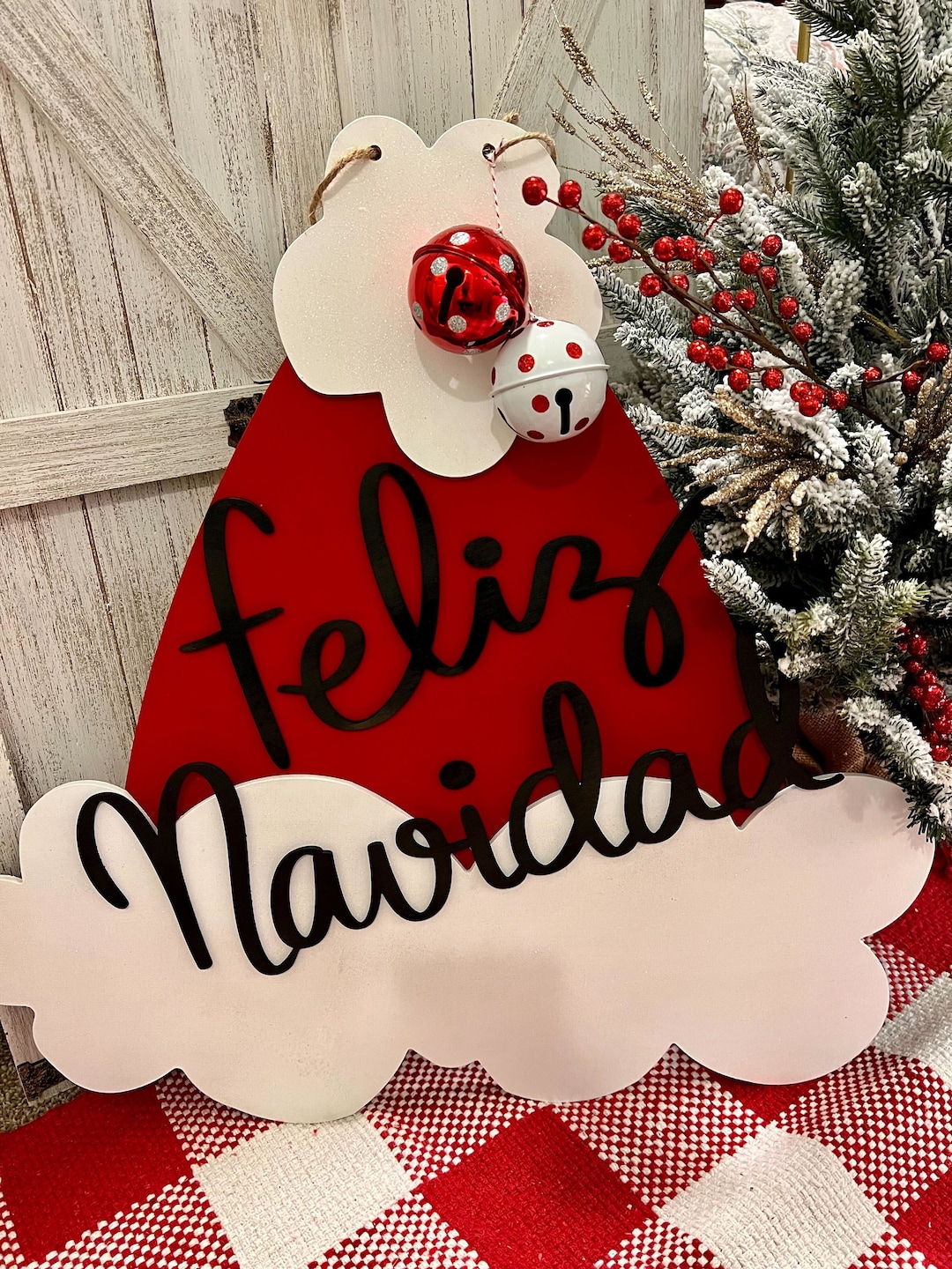Feliz Navidad Door Hanger - Etsy