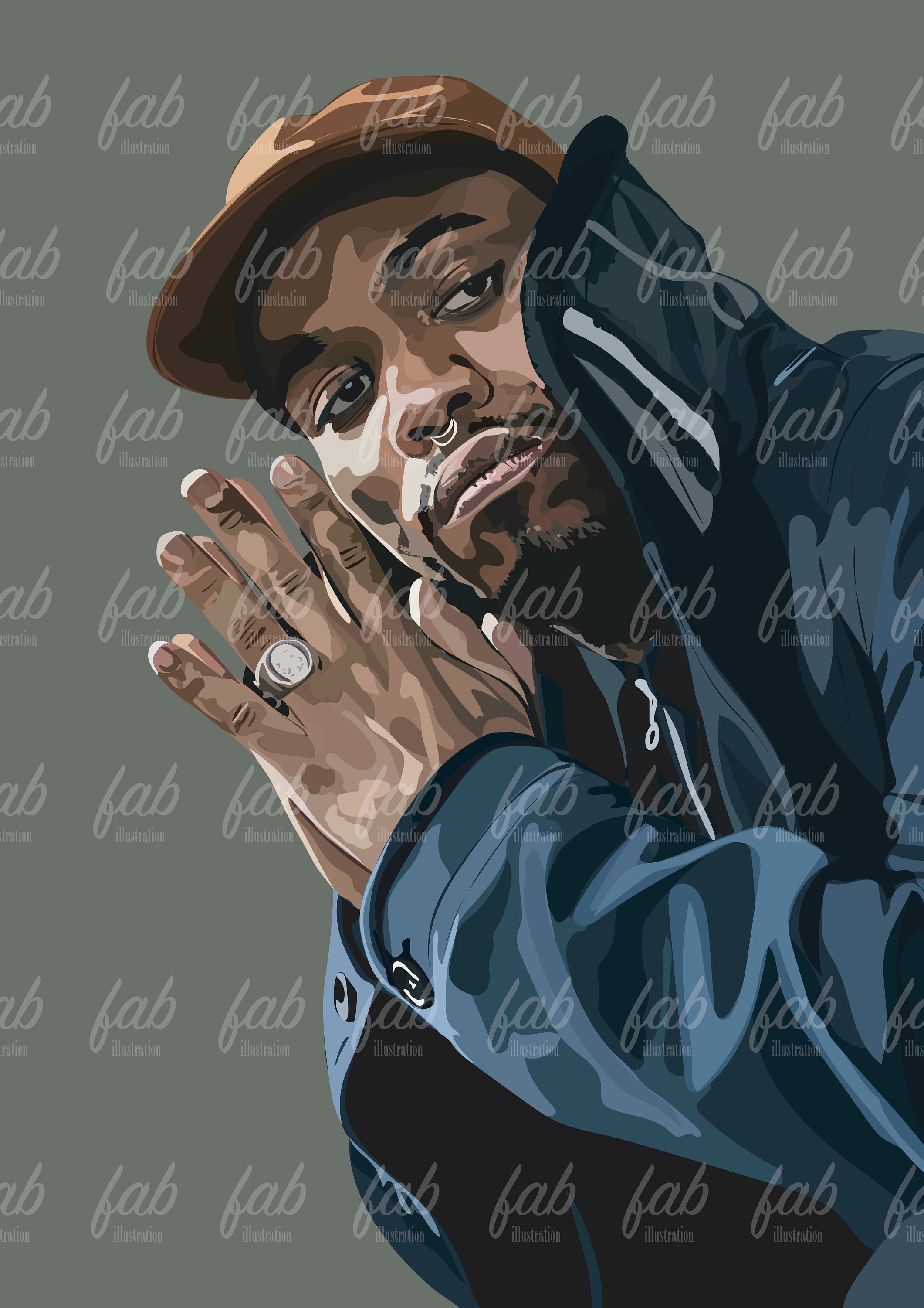 DOUBLE PRINTABLE Anderson. Paak Handmade Digital Drawing | Illustration ...