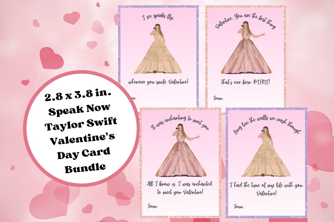 Taylor Swift Speak Now Valentine Cards Teen & Kids Valentine's Day ...