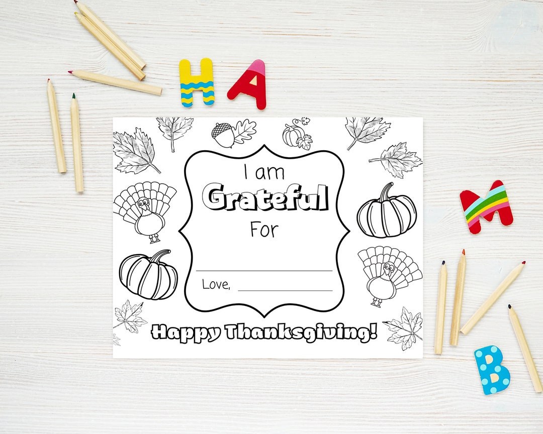 11x8.5in Coloring Page | I Am Grateful for | Teacher Printable ...