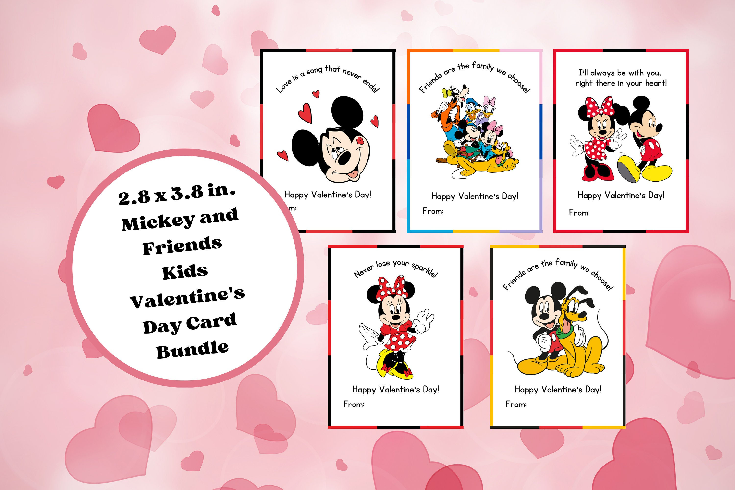 Mickey and Friends Kids Valentine Cards | Kids Valentine's Day Cards ...