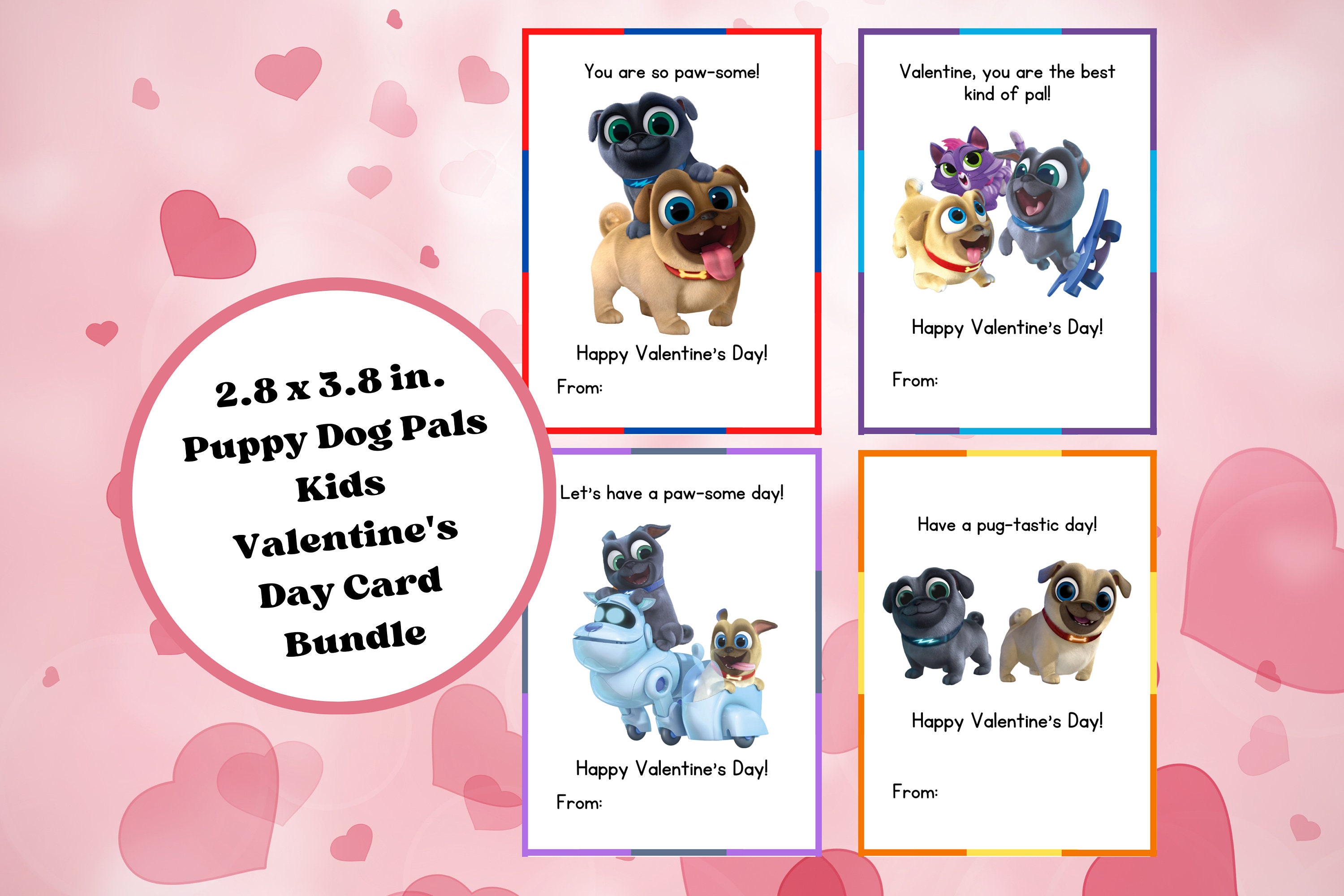Puppy Dog Pals Kids Valentine Cards Kids Valentine's Day Cards ...