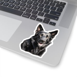 Striking Black German Shepherd Vinyl Sticker: Bold and Durable for All ...