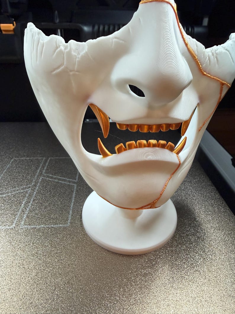 Ghost of Yōtei Mask & Stand | Atsu Samurai Shogun Menpo Demon ...