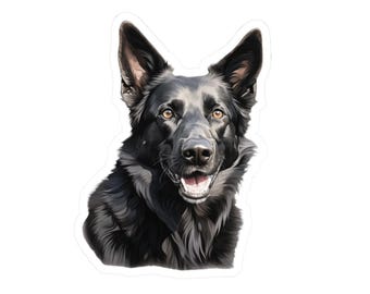 Cute German Shepherd Dog Vinyl Sticker - Etsy