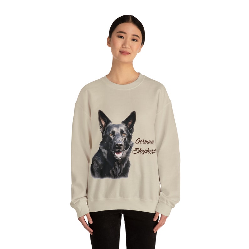 Elegant Black German Shepherd Sweatshirt Majestic Dog Breed Design Cozy ...