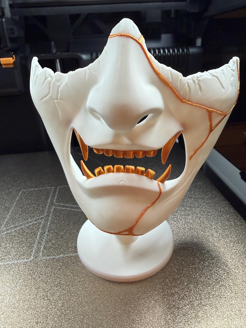 Ghost of Yōtei Mask & Stand | Atsu Samurai Shogun Menpo Demon ...