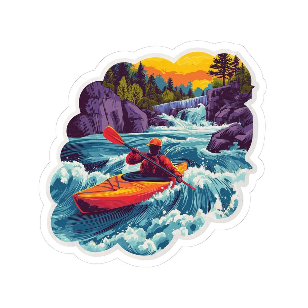 Whitewater Kayaking Sticker: Adventure Paddler Vinyl Decal - Etsy Australia
