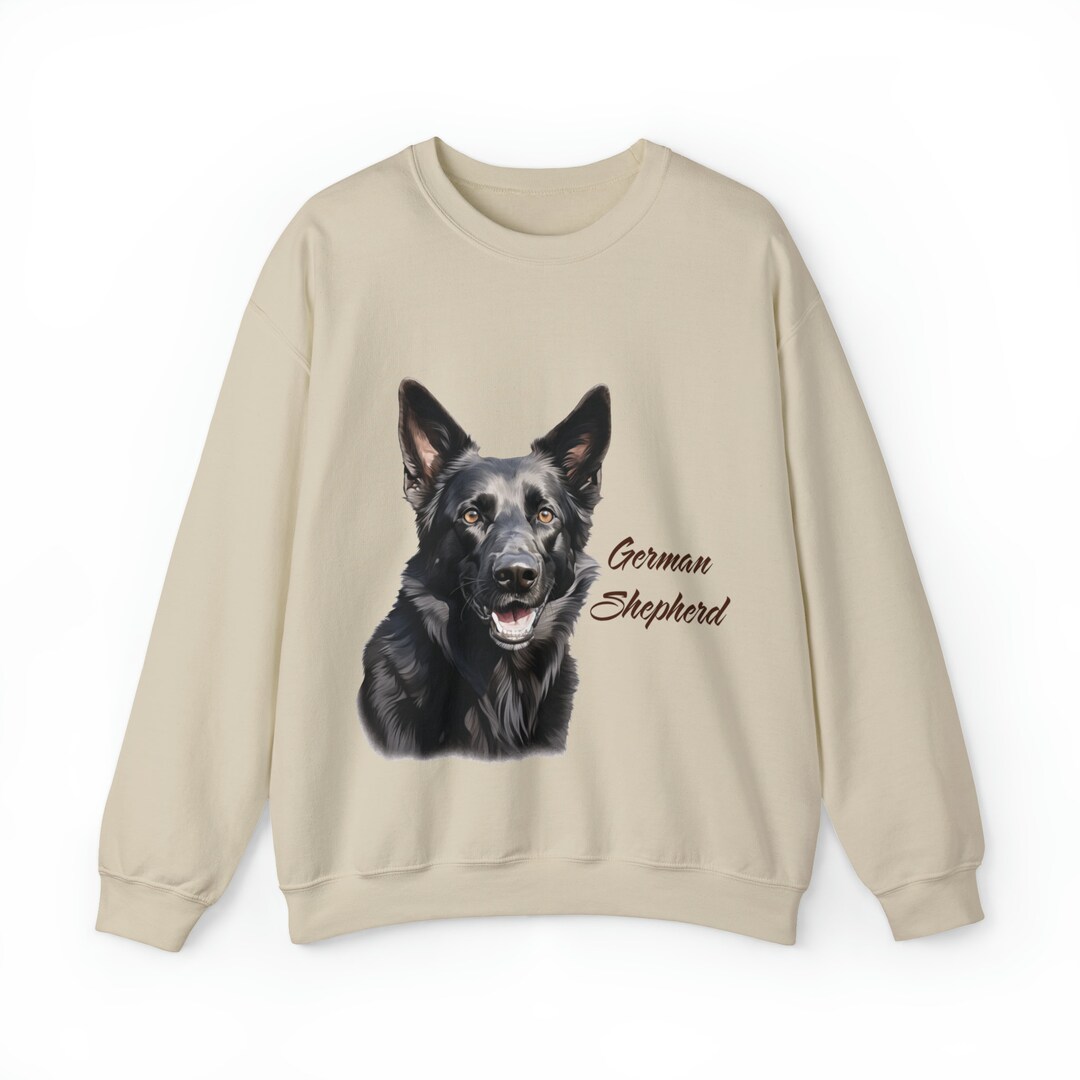Elegant Black German Shepherd Sweatshirt - Majestic Dog Breed Design ...