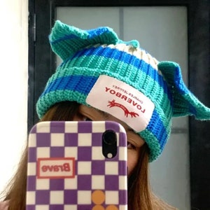Loverboy Fox Design Multi-colored Cat Pig Ear Warm Knitted Hat - Etsy