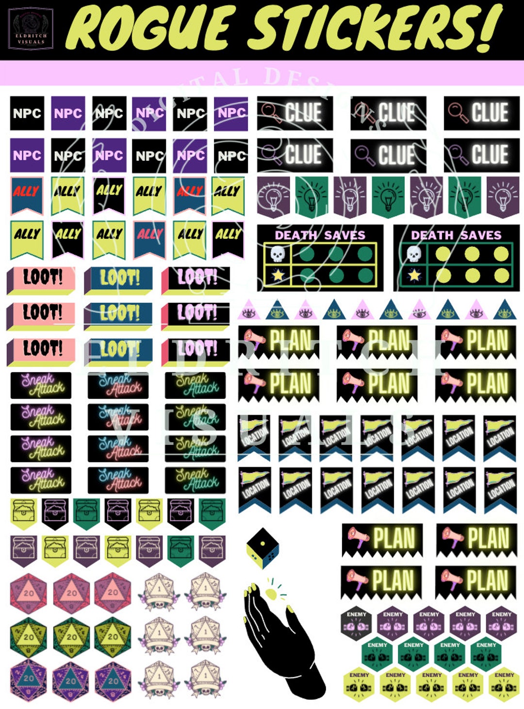 Rogue Journal Stickers Acid Edition - Print and Cut - - Etsy