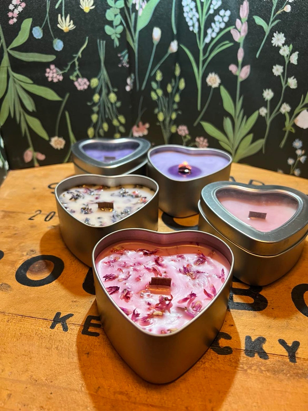 4 Oz Love Day Heart-shaped Wood Wick Candles for Cozy Moments and ...
