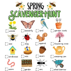 Spring Scavenger Hunt for Kids Spring Classroom Activity - Etsy