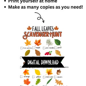 Fall Leaves Scavenger Hunt for Kids | Fall Treasure Hunt | Kids ...