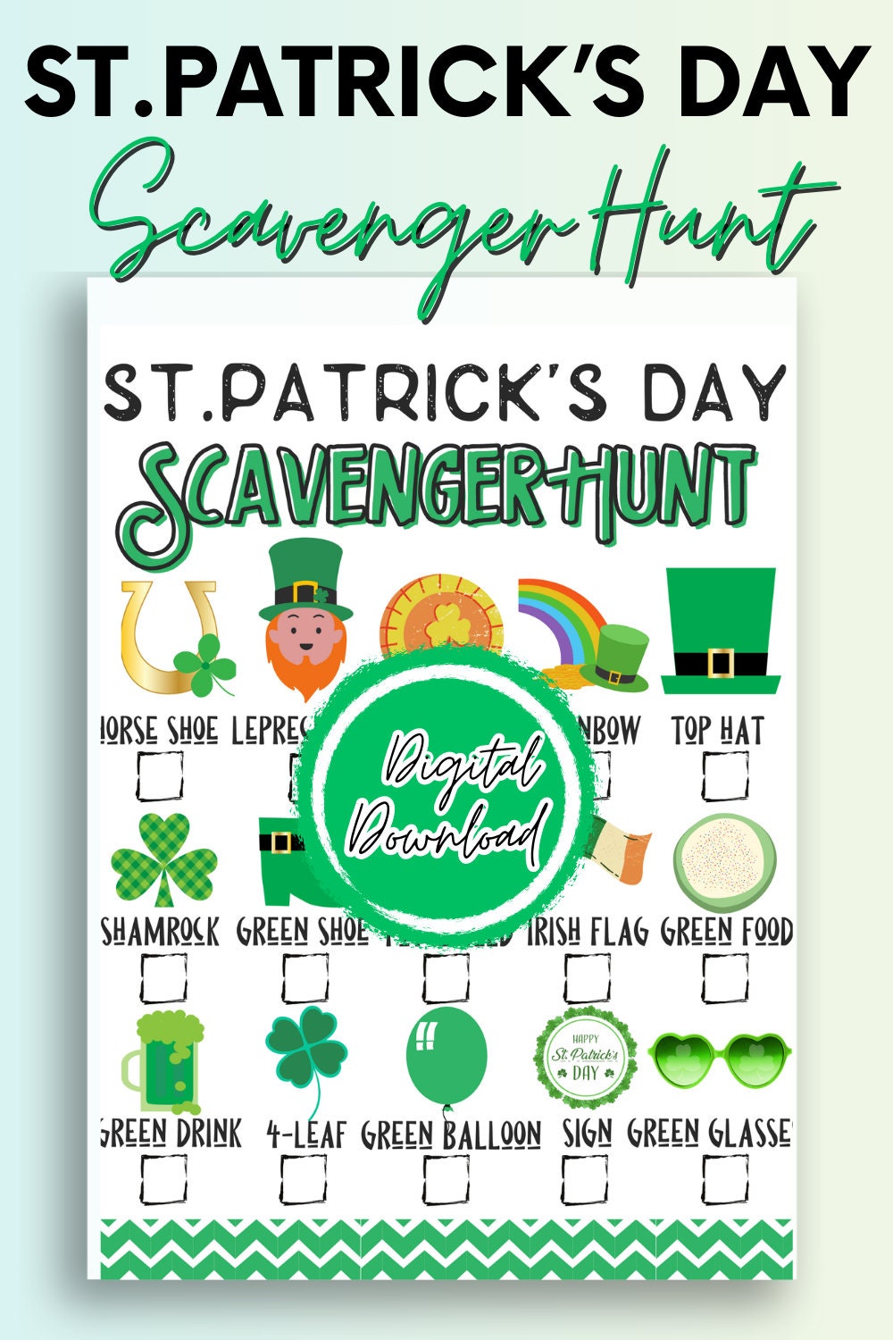 St. Patricks Day Scavenger Hunt for Kids | St Patricks Day Treasure ...