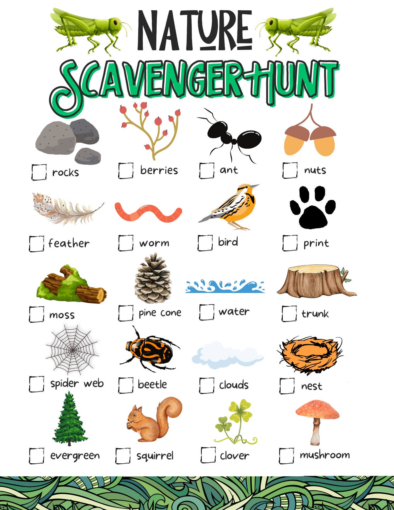 Bundle of 4 Outdoor Scavenger Hunt for Kids | Backyard Scavenger Hunt ...