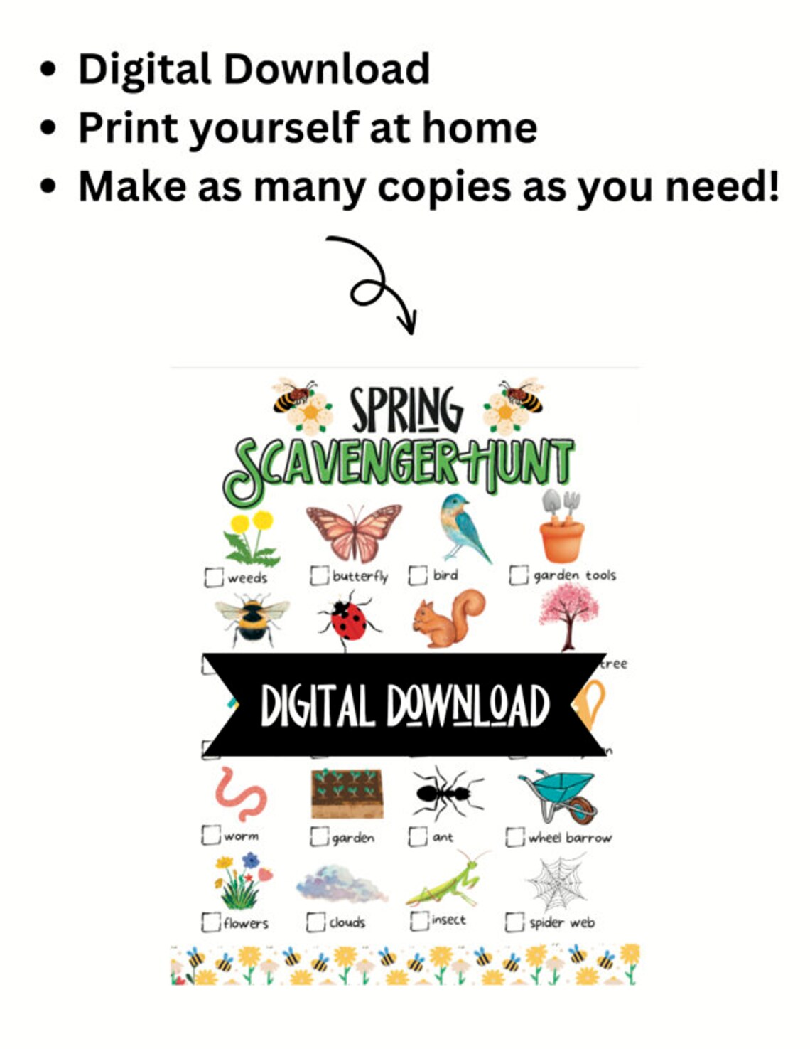Spring Scavenger Hunt for Kids | Spring Printable | Nature Study ...