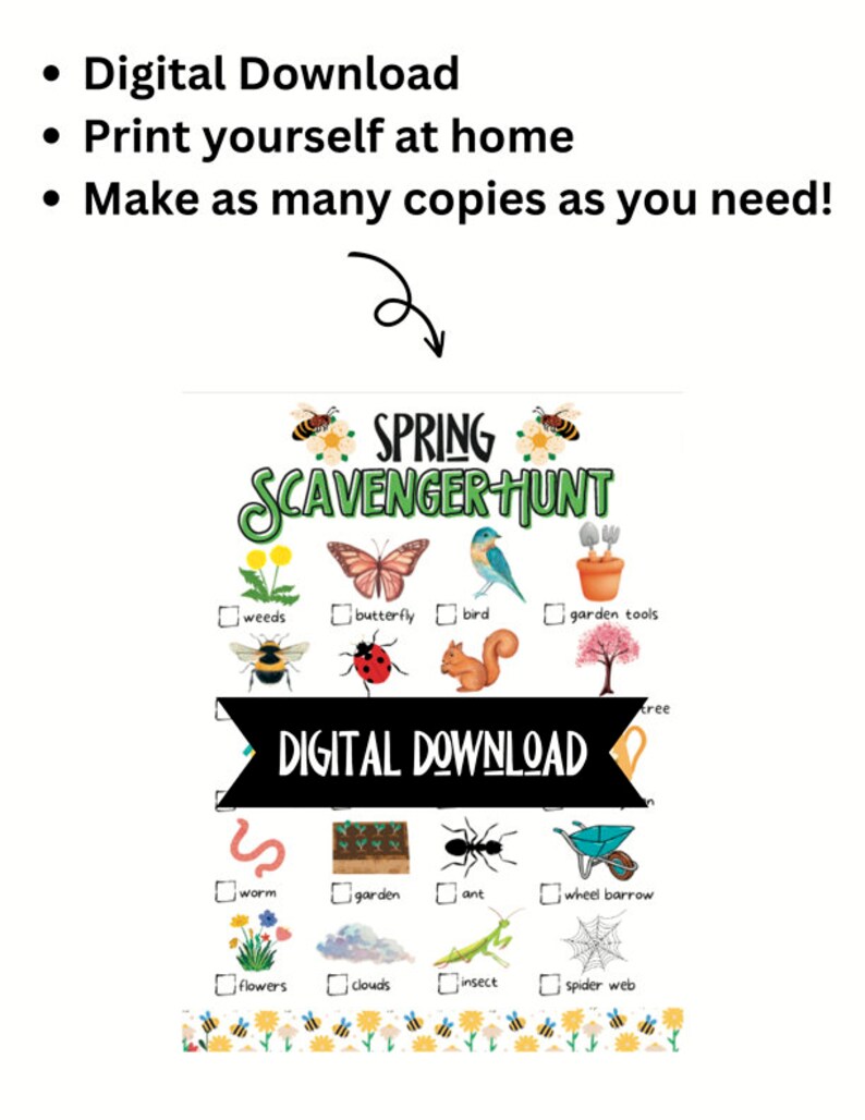 Spring Scavenger Hunt for Kids | Spring Printable | Nature Study ...