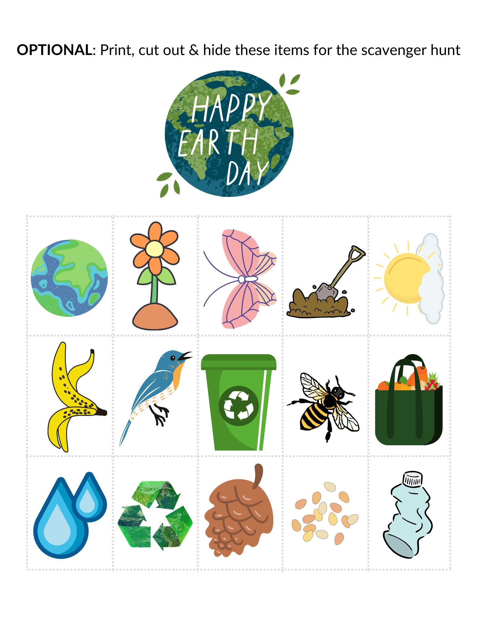 Earth Day Scavenger Hunt | Outdoor Scavenger Hunt for Kids | Nature ...