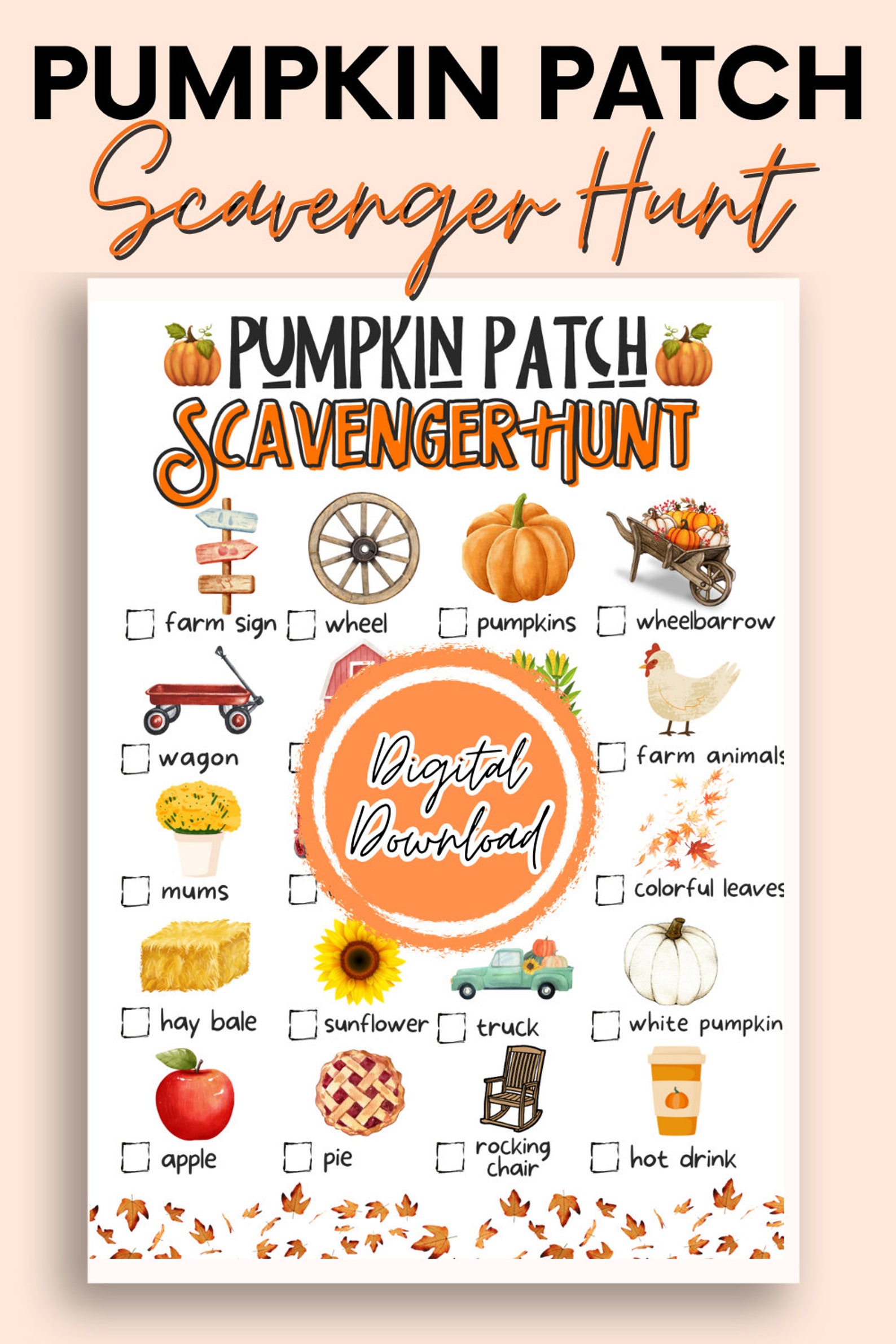 Pumpkin Patch Scavenger Hunt Fall Scavenger Hunt Farm - Etsy