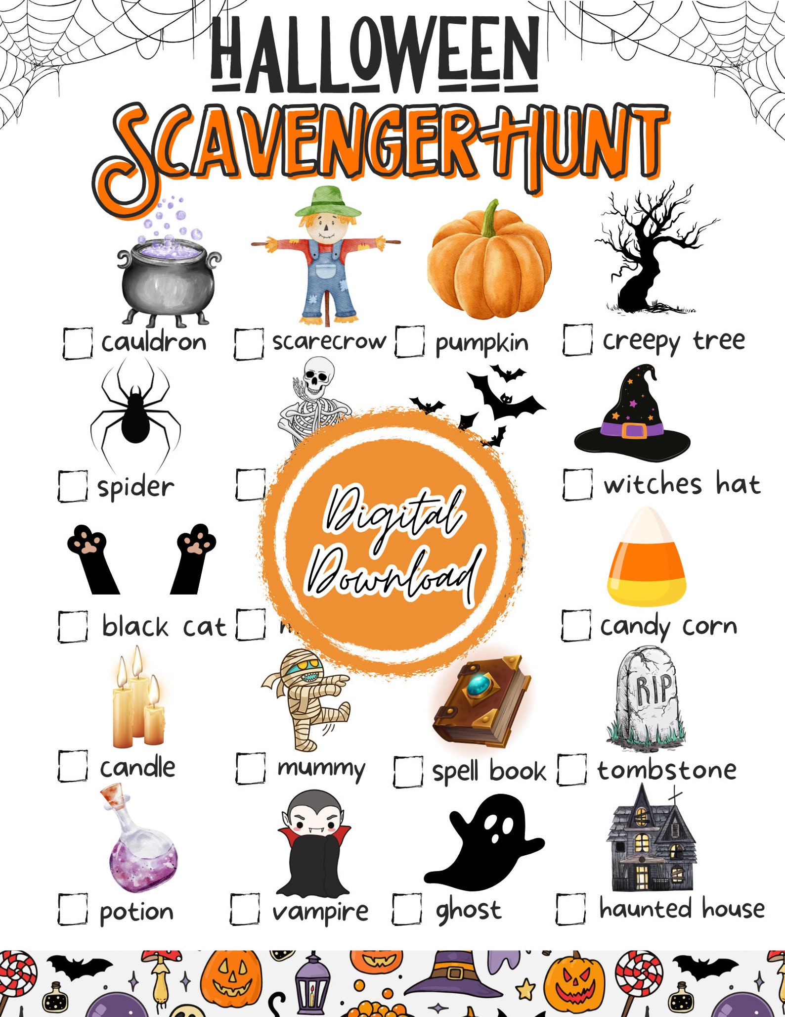 Halloween Scavenger Hunt | Halloween Party Game | Kids Activity ...
