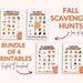 Fall Scavenger Hunts for Kids: Bundle of 4 Kids Scavenger Hunt Autumn ...