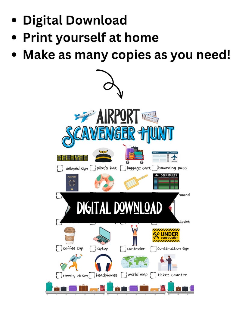 Airport Scavenger Hunt for Kids | Travel Games | Kids Activities ...