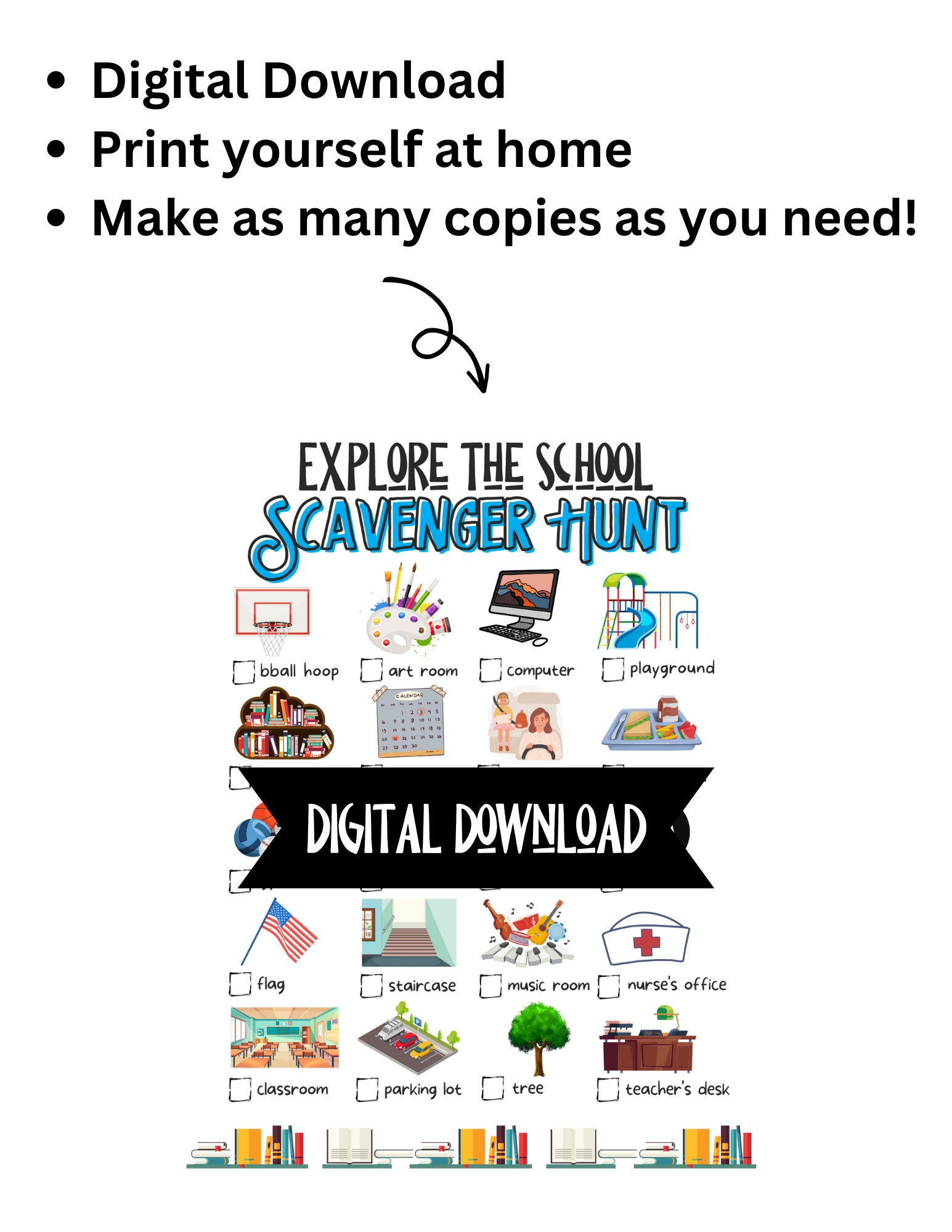 Explore the School Scavenger Hunt | Back to School Scavenger Hunt ...