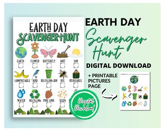 Earth Day Scavenger Hunt | Printable Scavenger Hunt | Outdoor Scavenger ...