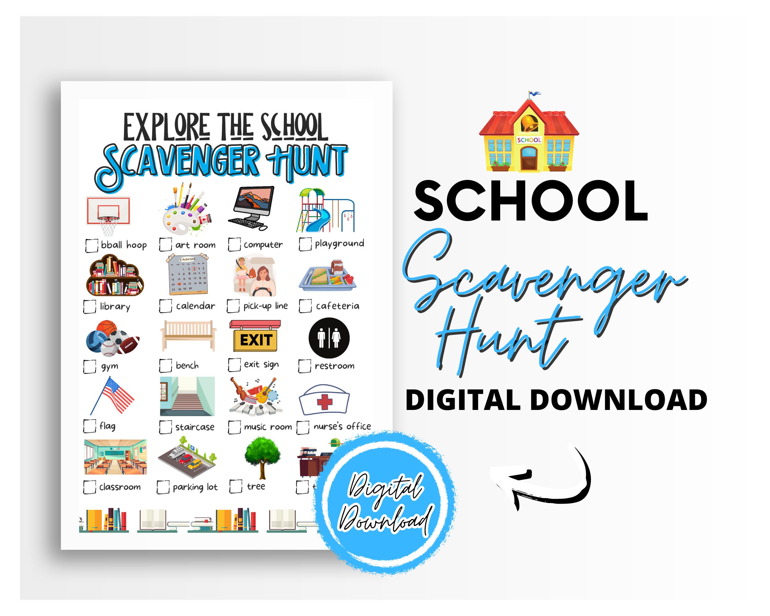 Explore the School Scavenger Hunt | Back to School Scavenger Hunt ...