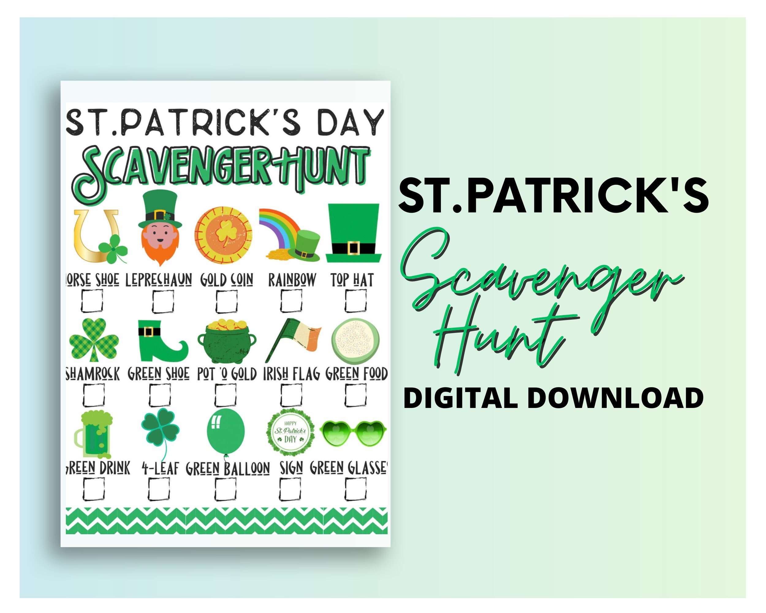 St. Patrick's Day Scavenger Hunt for Kids St Patricks - Etsy