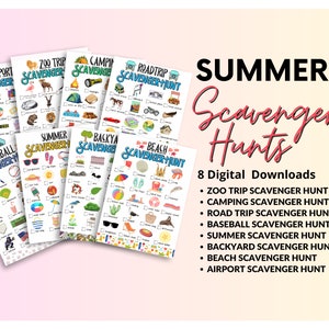 Summer Scavenger Hunt Pack of 8 | Scavenger Hunt for Kids | Outdoor ...