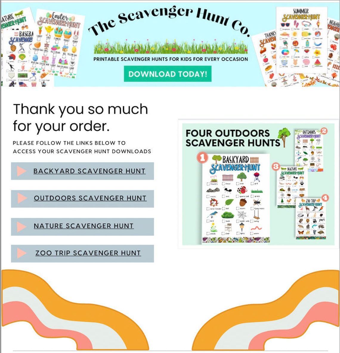 Bundle of 4 Outdoor Scavenger Hunt for Kids Backyard - Etsy