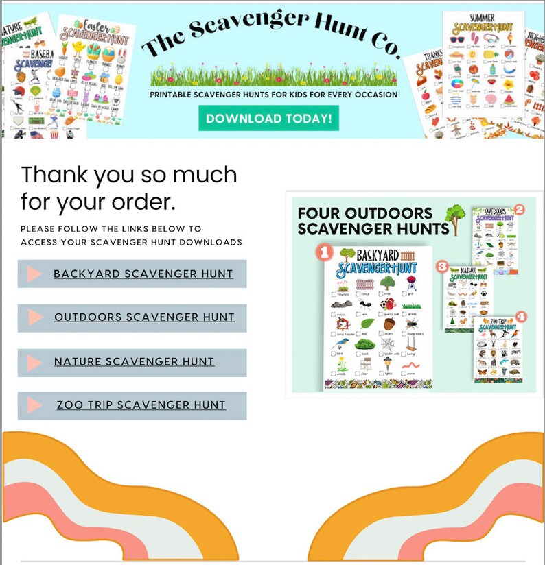 Bundle of 4 Outdoor Scavenger Hunt for Kids Backyard Scavenger Hunt ...