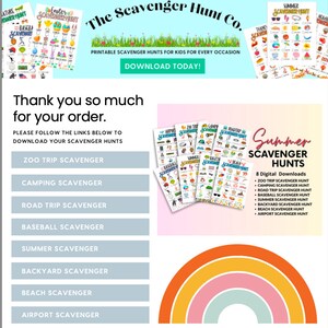 Summer Scavenger Hunt Pack of 8 | Scavenger Hunt for Kids | Outdoor ...