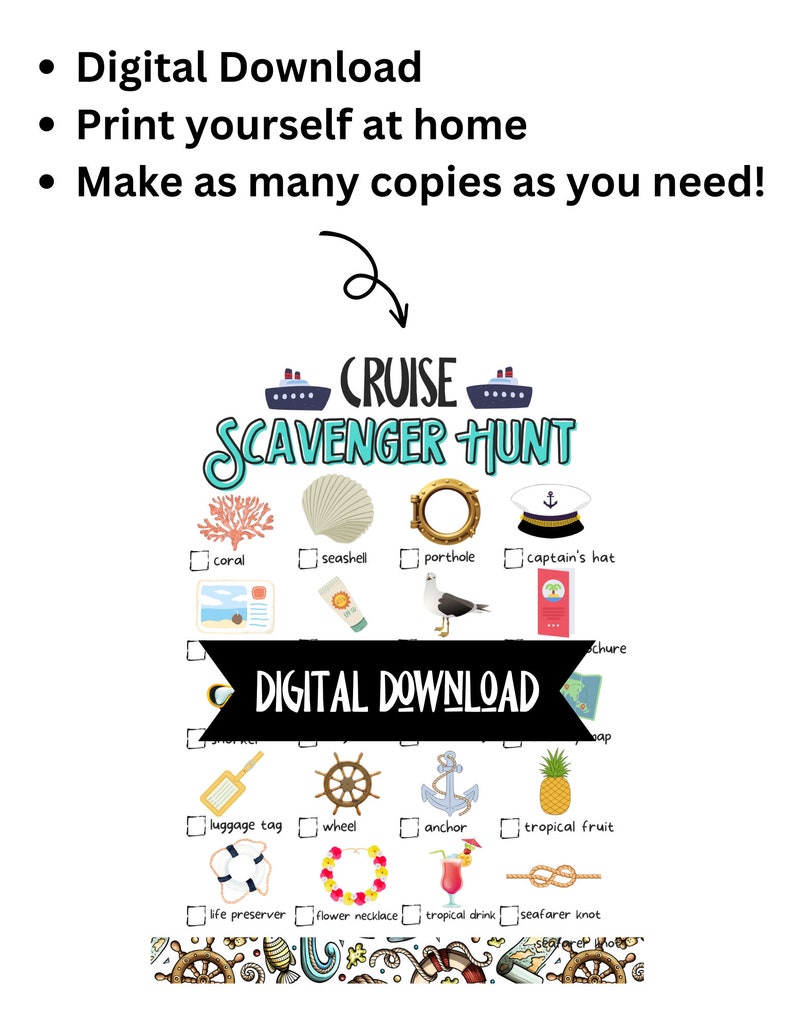 Cruise Scavenger Hunt | Cruise Game | Cruise Essentials | Cruise ...