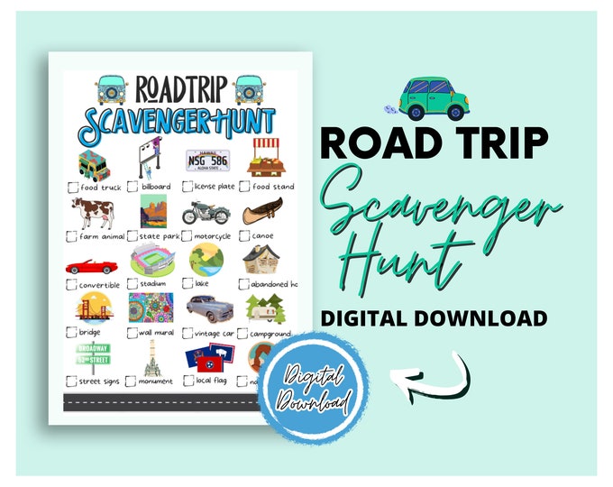 Road Trip Scavenger Hunt for Kids Car Scavenger Hunt Activity for Kids ...