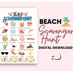 Beach Scavenger Hunt Summer Scavenger Hunt for Kidsn Beach Scavenger ...