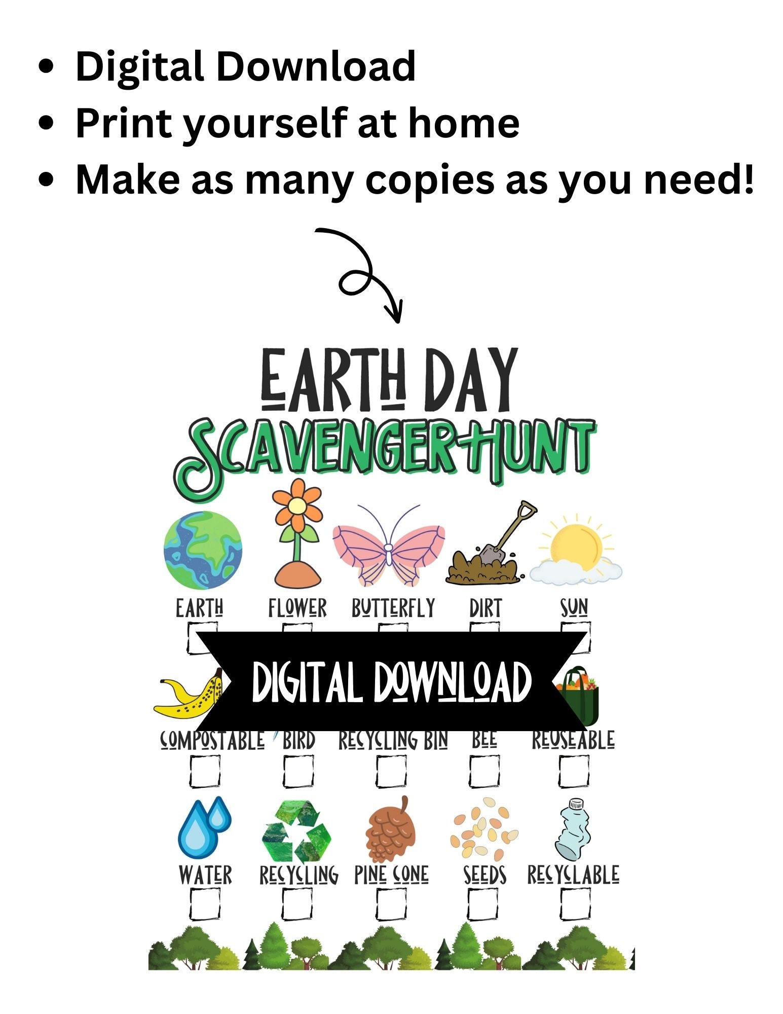 Earth Day Scavenger Hunt | Outdoor Scavenger Hunt for Kids | Nature ...
