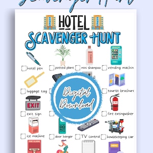 Hotel Scavenger Hunt | Motel Scavenger Hunt | Travel Scavenger Hunt ...