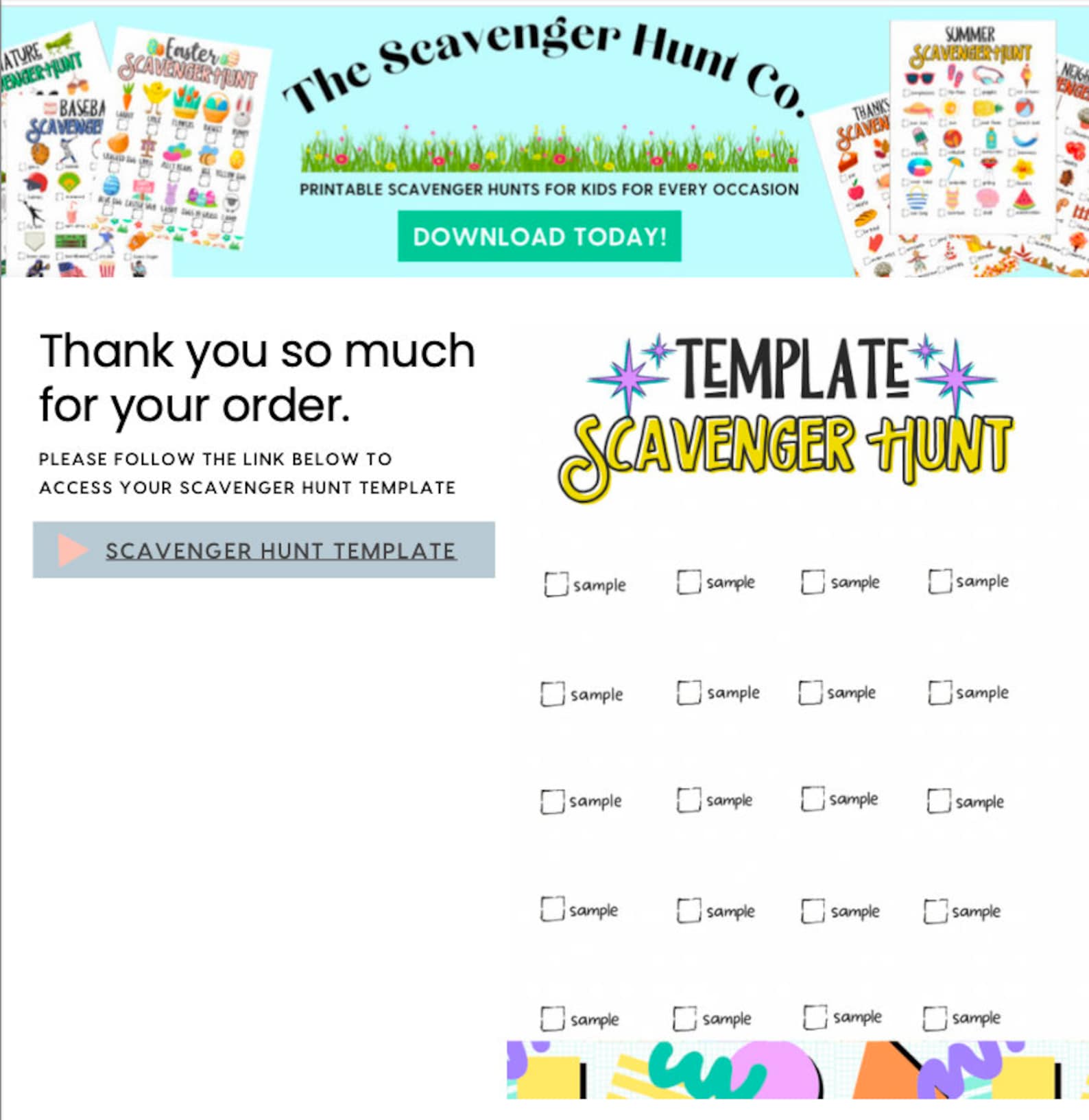 Scavenger Hunt Template for Kids in Canva | Fully Editable | Digital ...