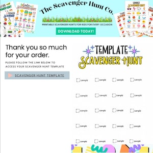 Scavenger Hunt Template for Kids in Canva | Fully Editable | Digital ...