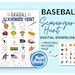 Baseball Scavenger Hunt | Baseball Treasure Hunt | Baseball Party Games ...