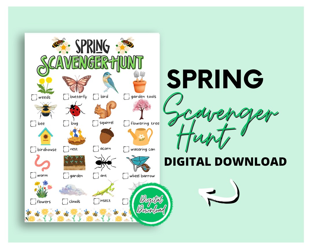 Spring Scavenger Hunt for Kids | Spring Printable | Nature Study ...