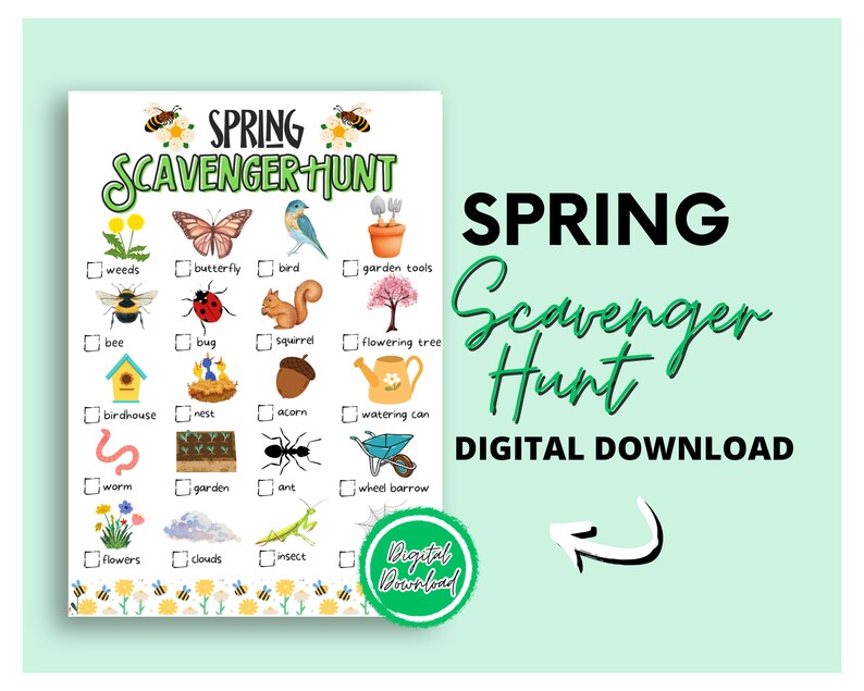 Spring Scavenger Hunt for Kids | Spring Printable | Nature Study ...