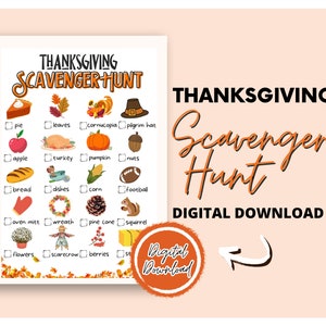 Thanksgiving Scavenger Hunt Fall Scavenger Hunt Printable Kids ...